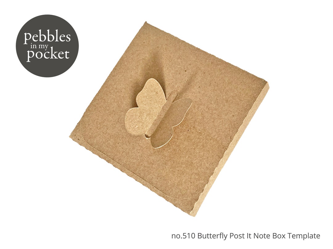 No.510 Butterfly Post It Note Gift Box Digital Download SVG & - Etsy