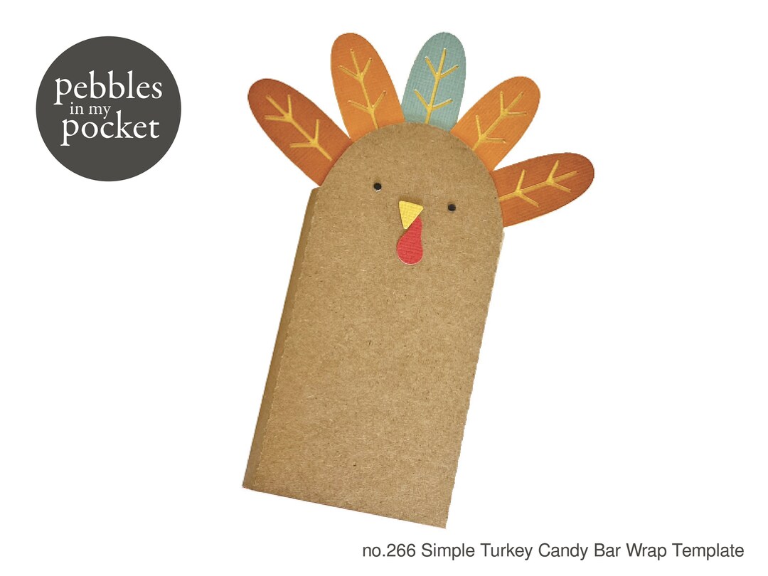 No.266 Simple Turkey Candy Bar Wrap 4" X 2.5" Digital Download SVG ...