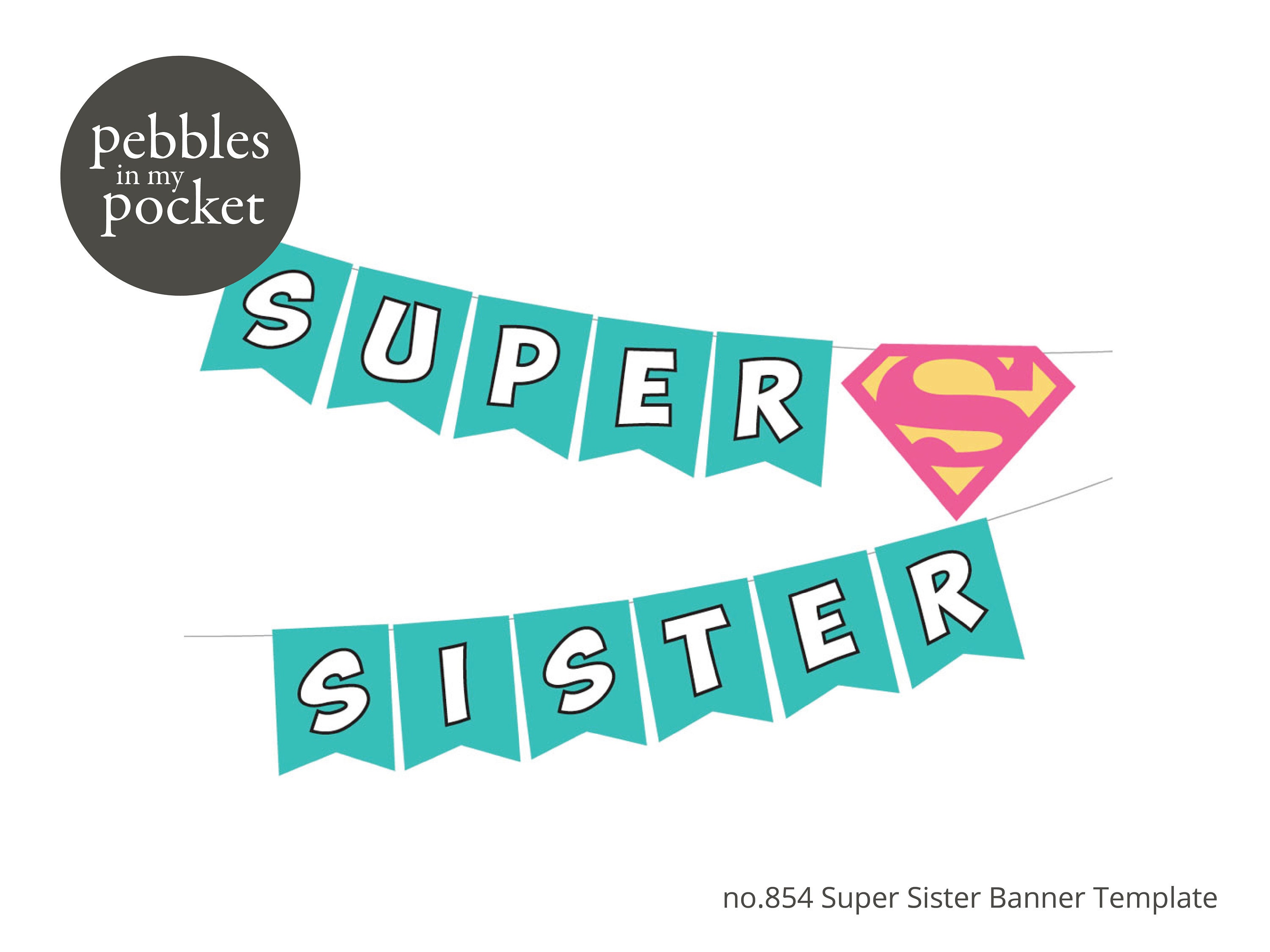 No.854 Super Sister Banner Digital Download Print/cut SVG & Pdf - Etsy