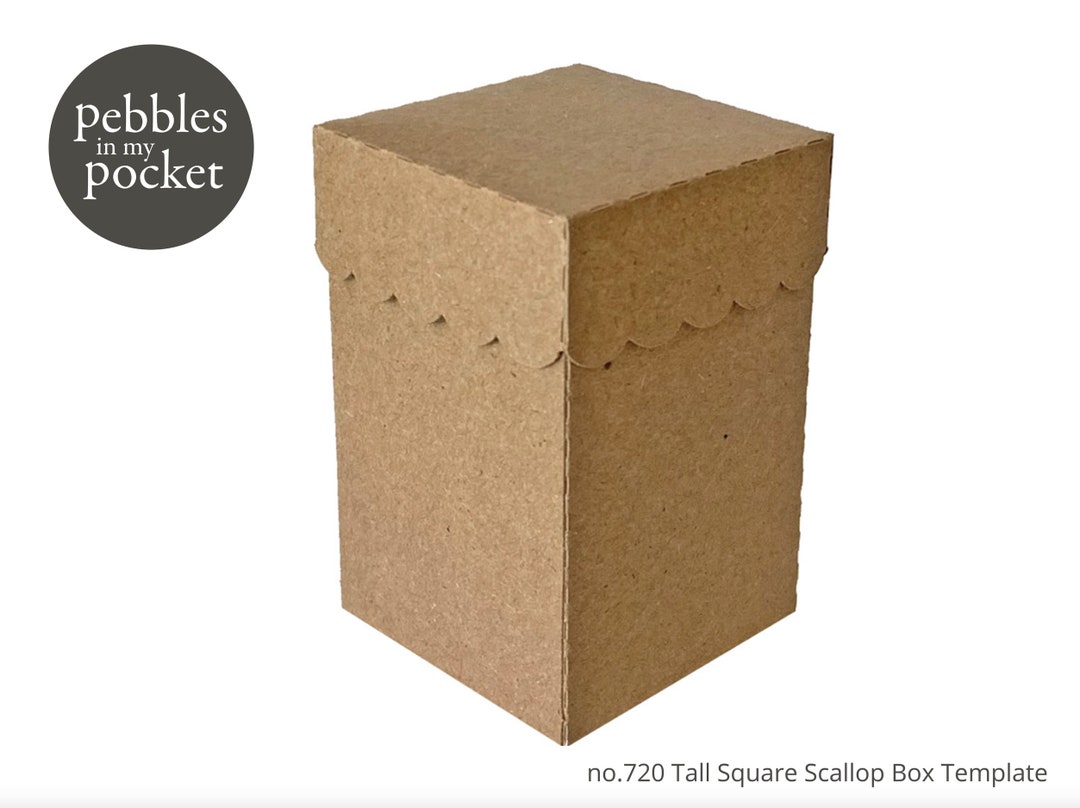 No.720 Tall Square Scallop Box Digital Download SVG & Pdf - Etsy