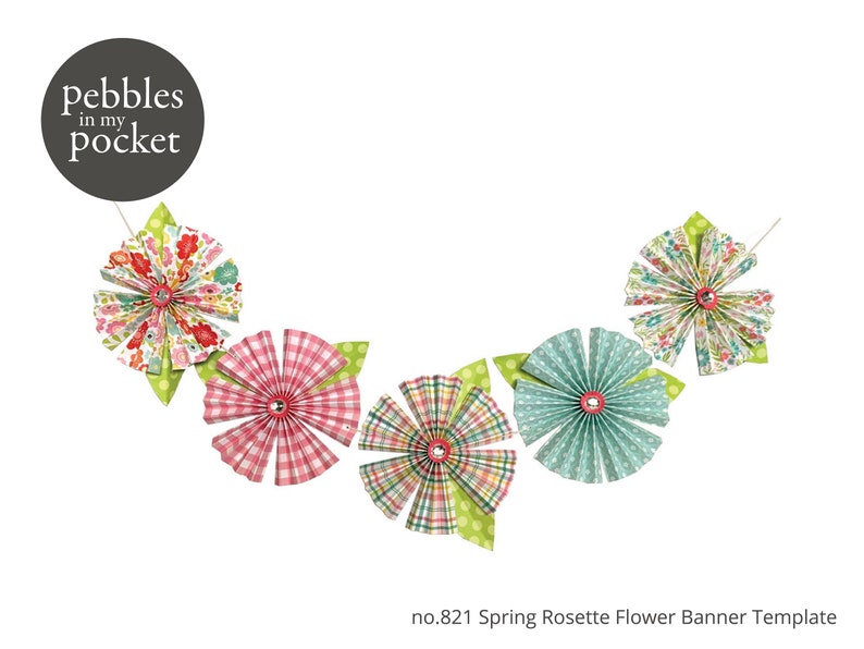 No.821 Spring Rosette Flower Garland Digital Download SVG & Pdf - Etsy