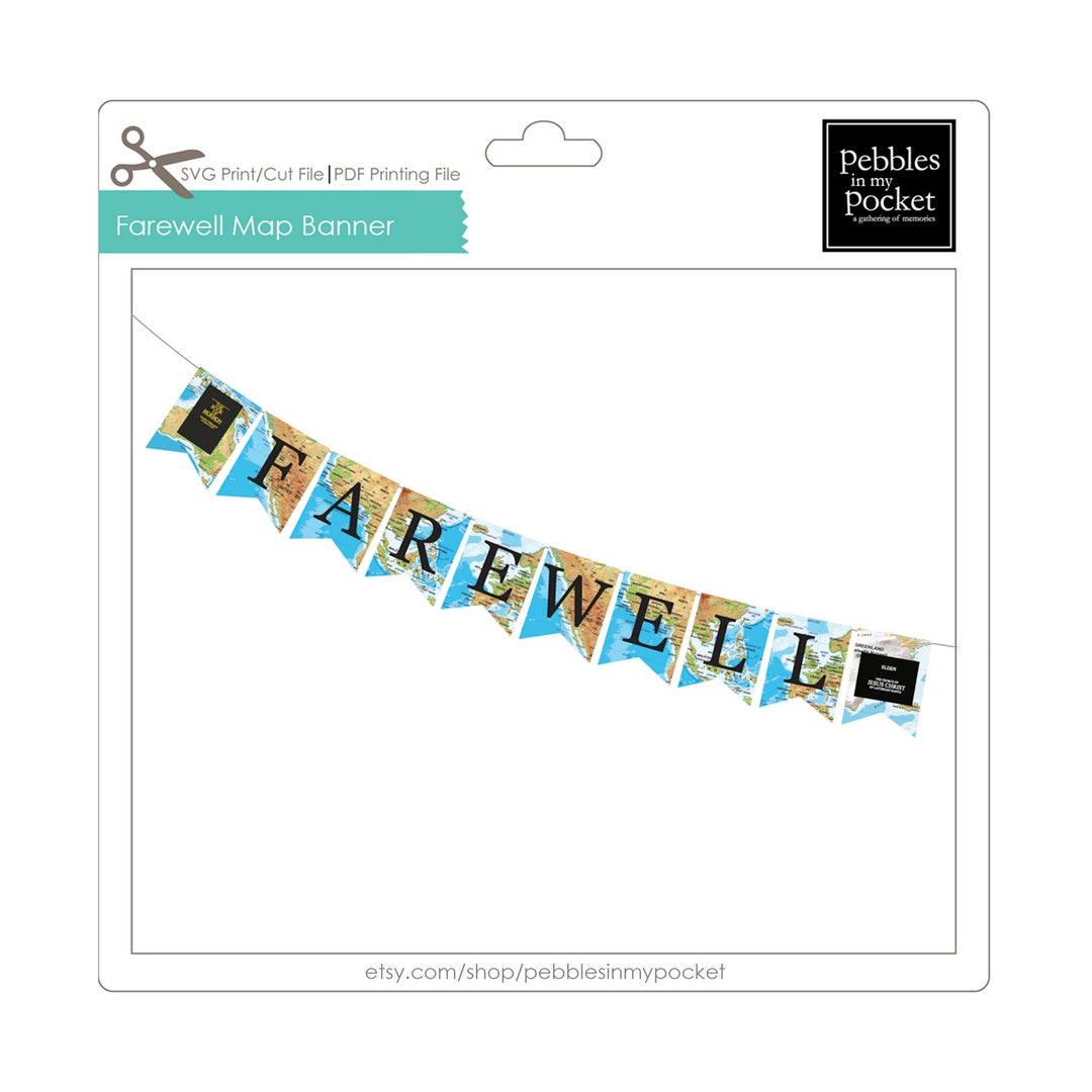 Farewell Map Banner Digital Download Print/cut SVG & Pdf - Etsy