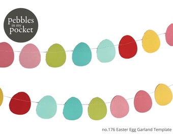 Printable Easter Egg Banner Reads HAPPY EASTER Cute Colorful - Etsy