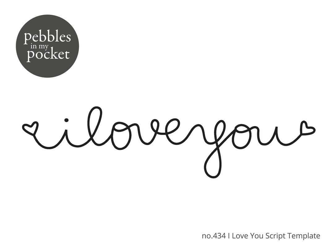 No.434 I Love You Script Digital Download SVG & Pdf - Etsy