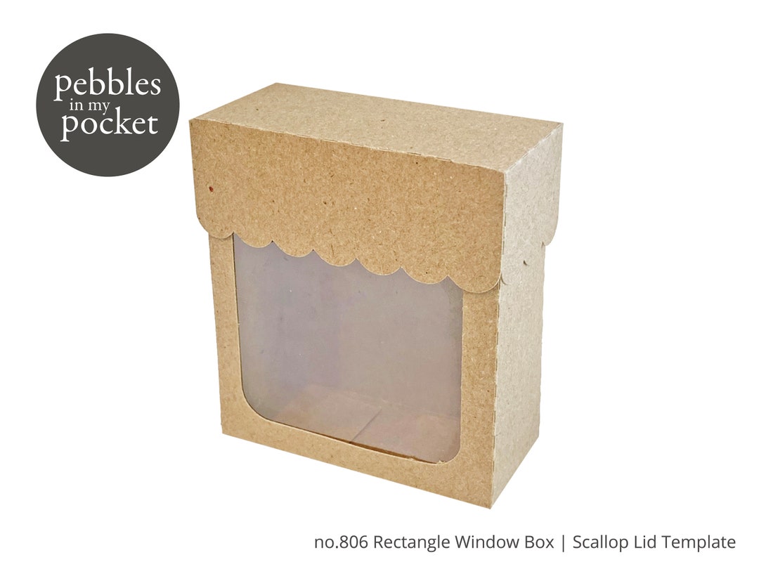 No.806 Rectangle Window Box With Scallop Lid Digital Download SVG & Pdf ...