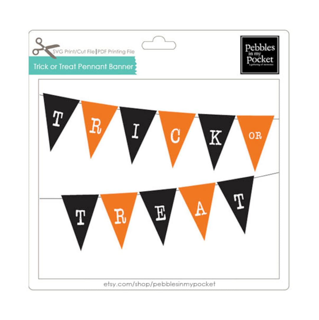 Trick or Treat Pennant Banner SVG & Pdf - Etsy