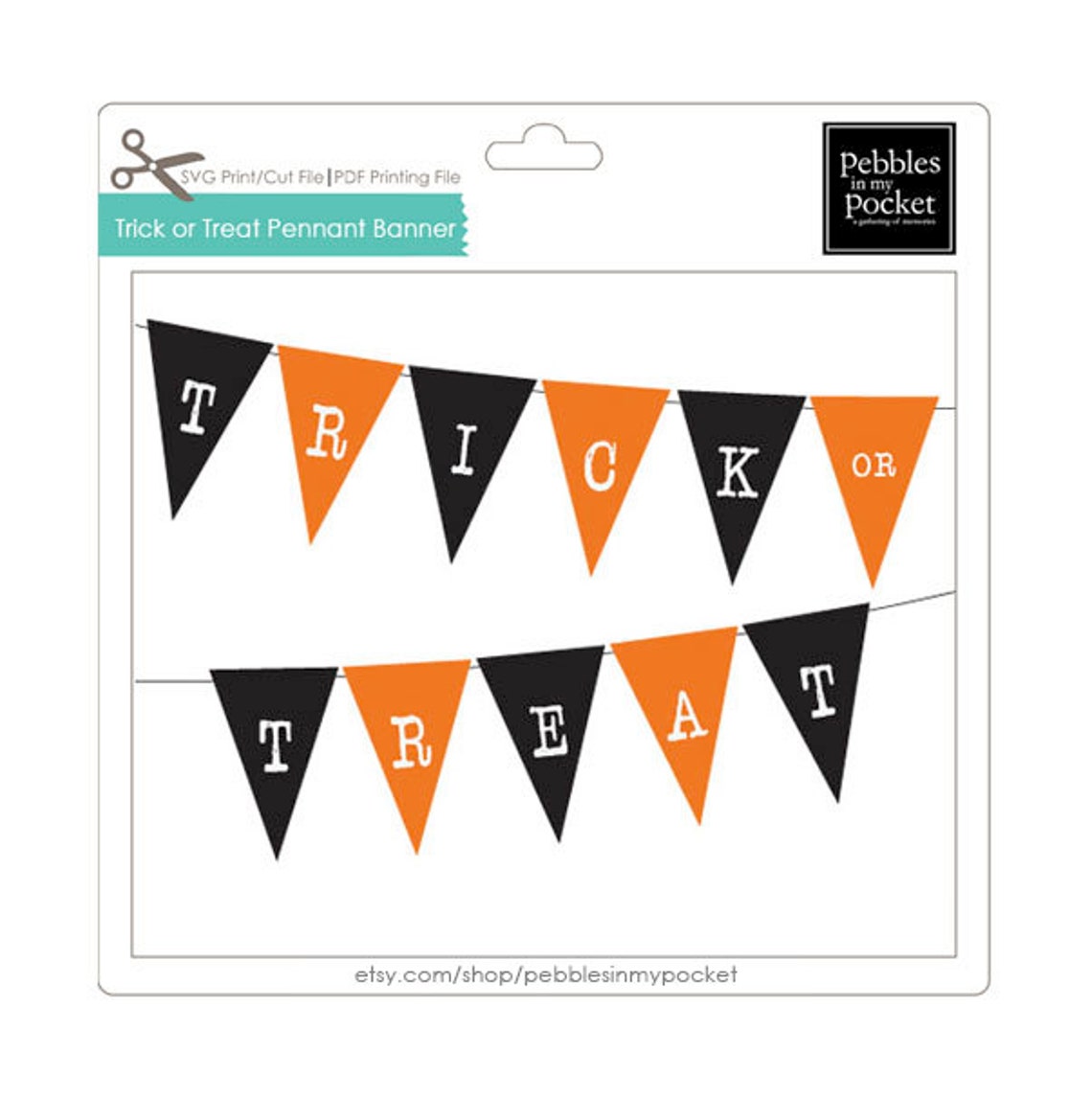 Trick or Treat Pennant Banner SVG & Pdf - Etsy