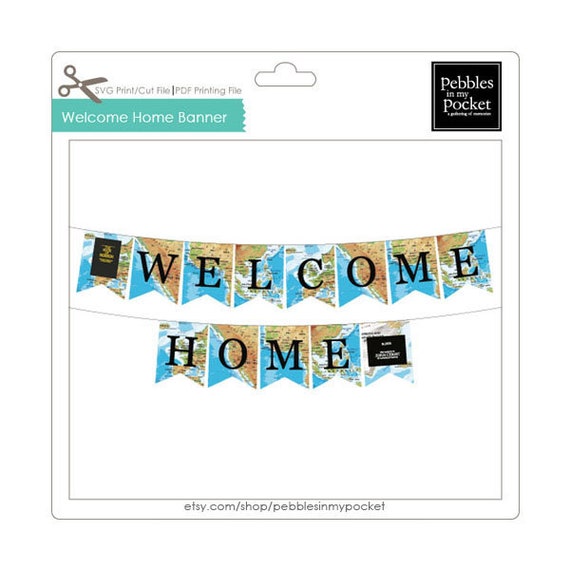 Welcome Home Map Banner Digital Download Print/cut SVG & Pdf - Etsy