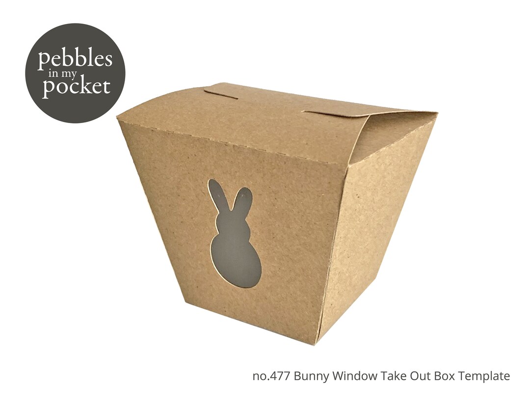 No.477 Take Out Box With Bunny Window Digital Download SVG & Pdf - Etsy
