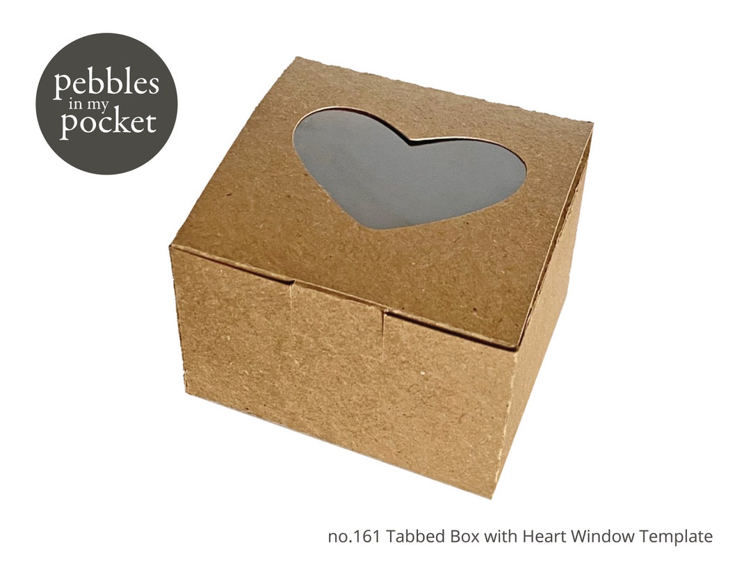 No.161 Tabbed Box With Heart Window Digital Download SVG & Pdf - Etsy