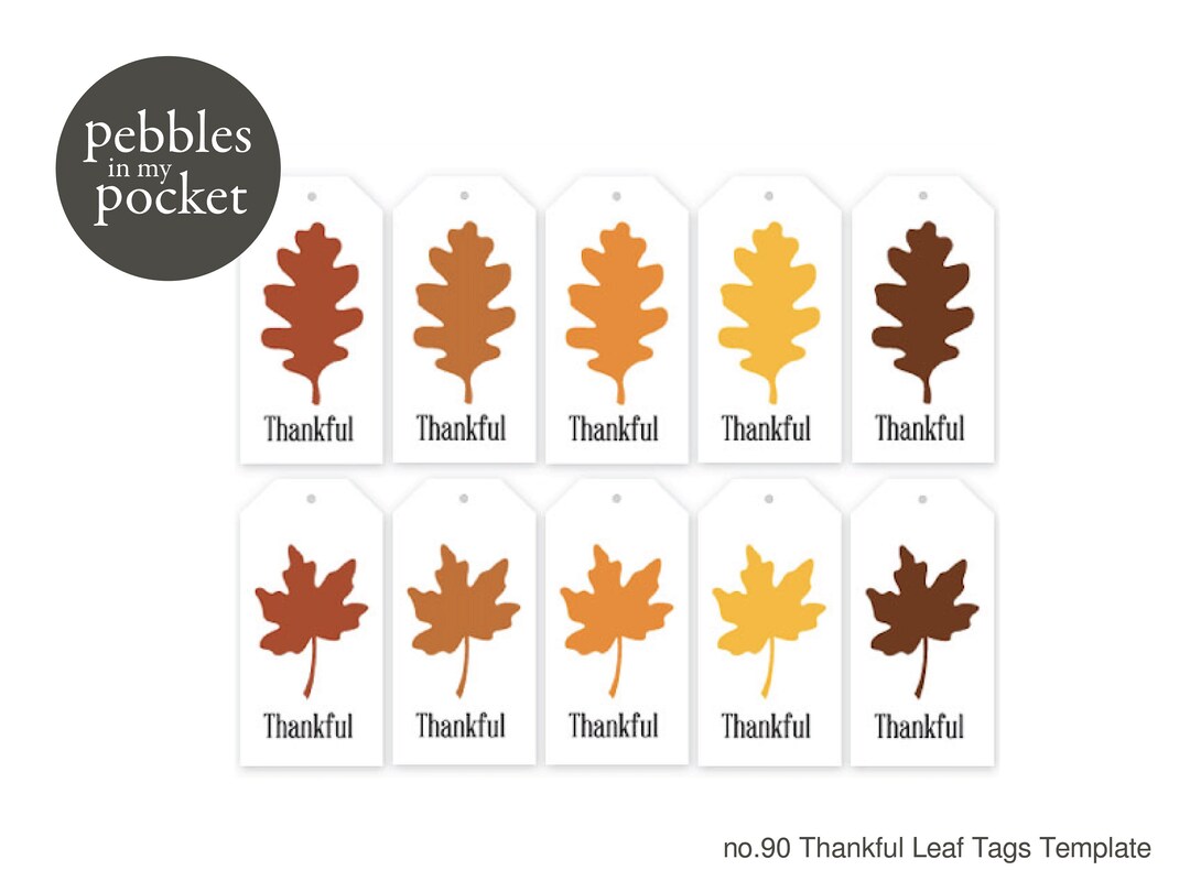 No.90 Thankful Leaf Tags Digital Download Print/cut SVG and Pdf - Etsy