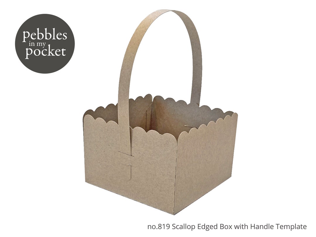 No.819 Scallop Edge Box With Handle Digital Download SVG & Pdf - Etsy