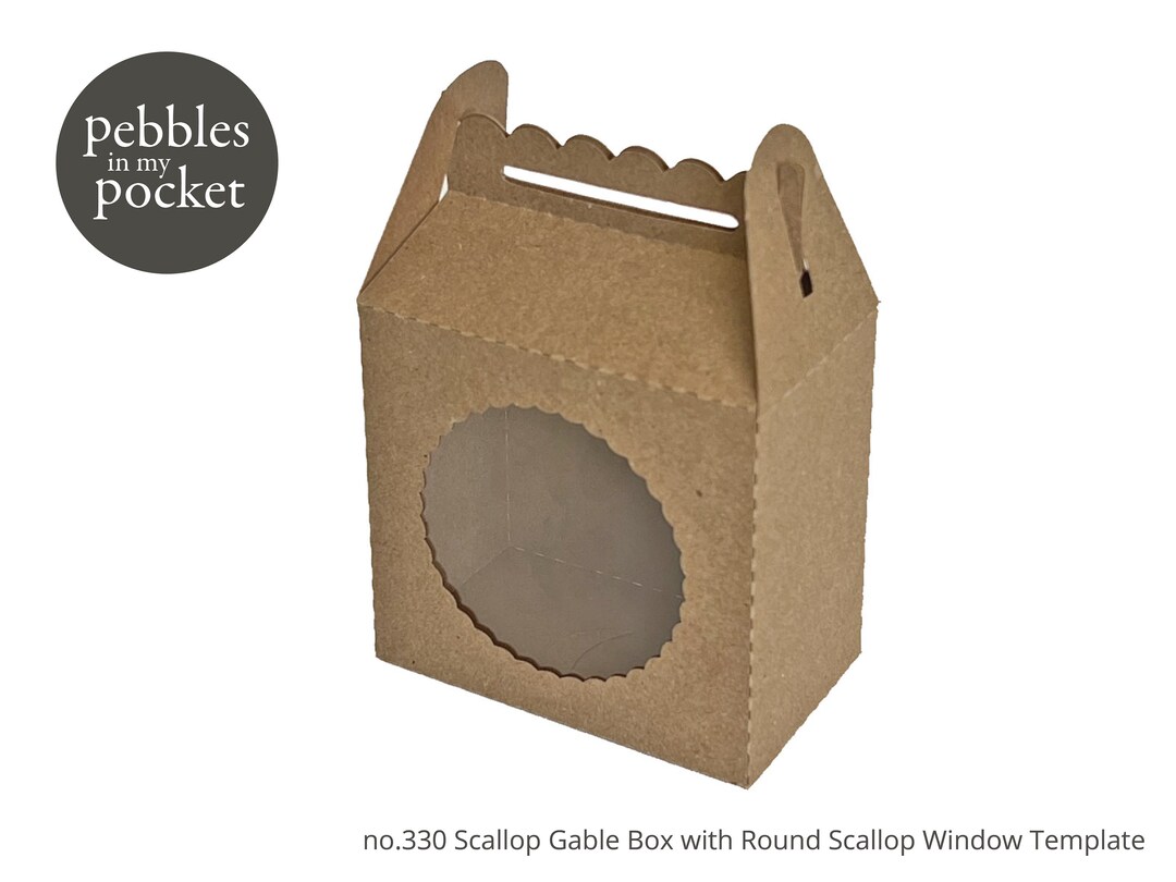 No.330 Scallop Gable Box With Round Scallop Window Digital Download SVG ...