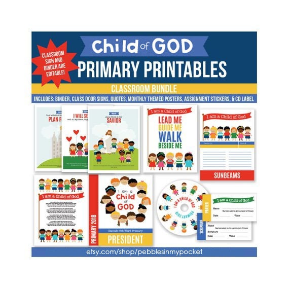 Child of God Classroom Bundle Digital Download Pdf & Jpgs | Etsy
