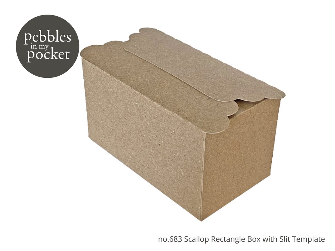 No.683 Scallop Rectangle Box With Slit Digital Download SVG & Pdf - Etsy