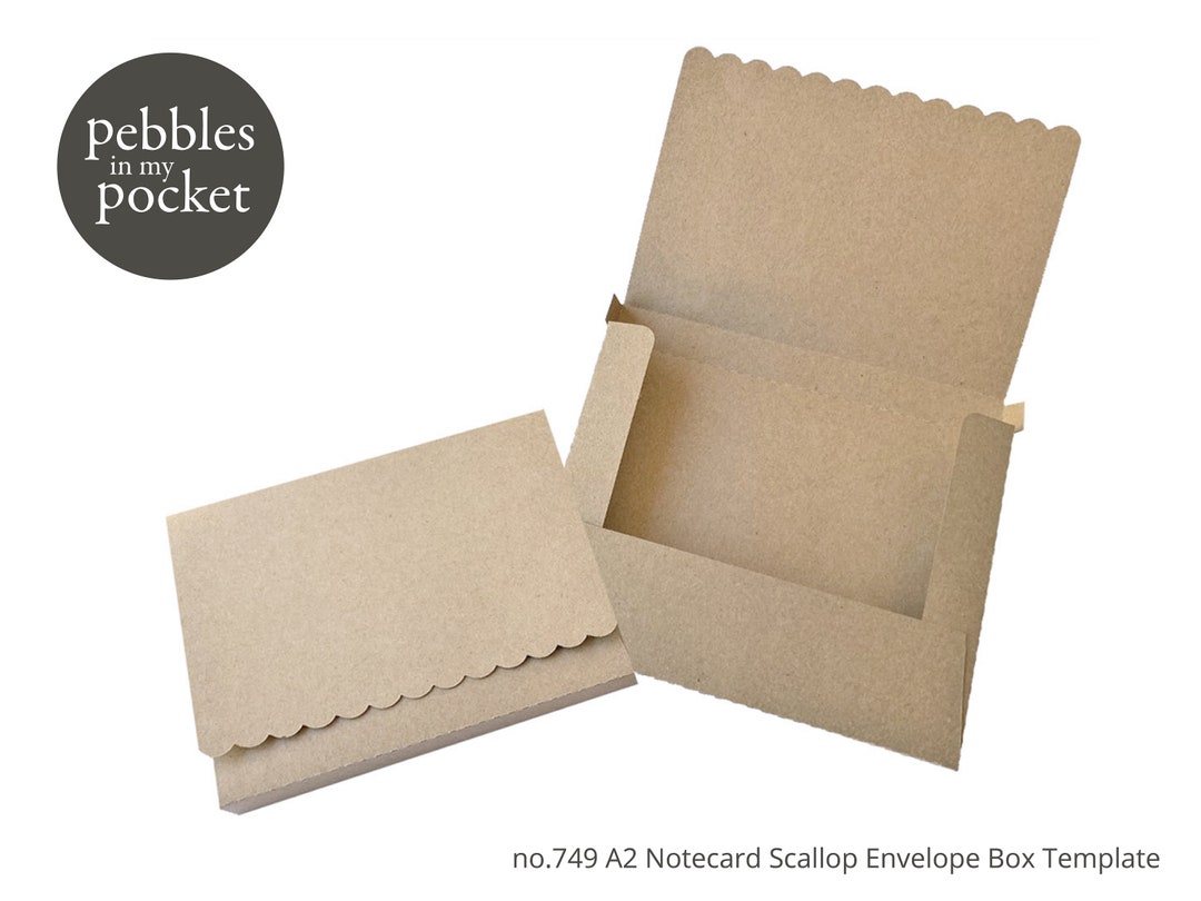 No.749 A2 Notecard Scallop Envelope Box Download SVG & Pdf - Etsy