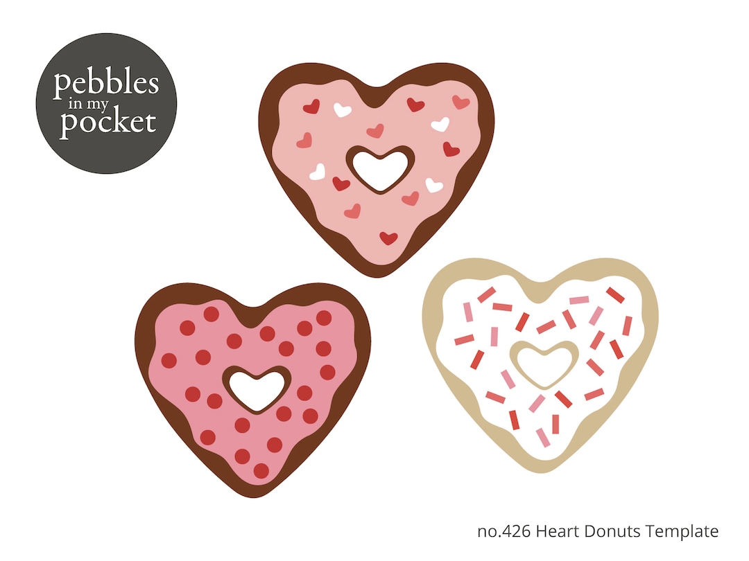 No.426 Heart Donuts Digital Download SVG & Pdf - Etsy