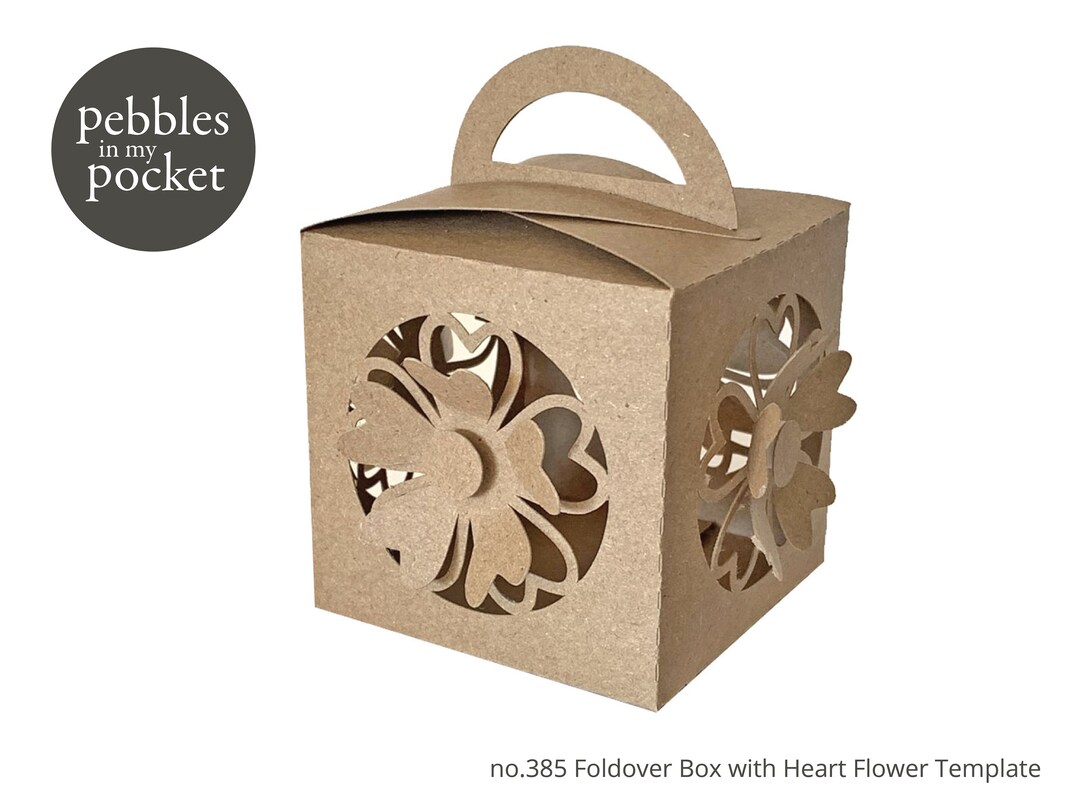 No.385 Fold Over Box With Heart Flower Digital Download SVG & Pdf - Etsy
