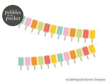 Printable Popsicle Banner instant Digital Download, Six Assorted ...