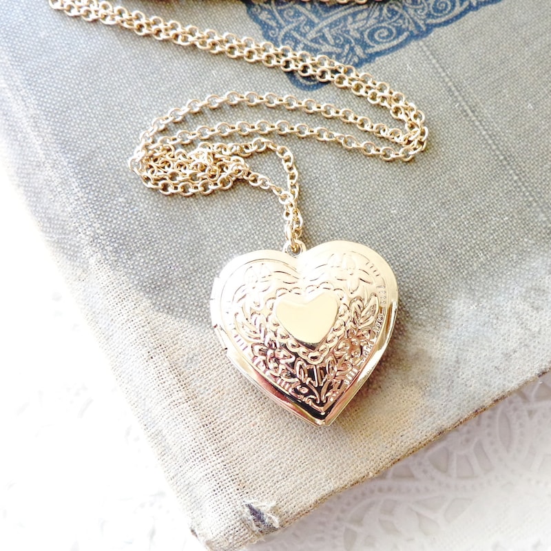 Gold Heart Locket - Etsy