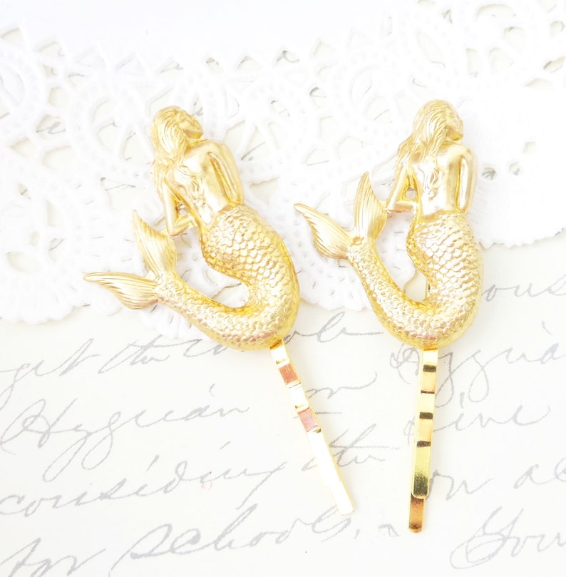 Gold Mermaid Hair Pins Mermaid Bobby Pin Set Mermaid Beach - Etsy