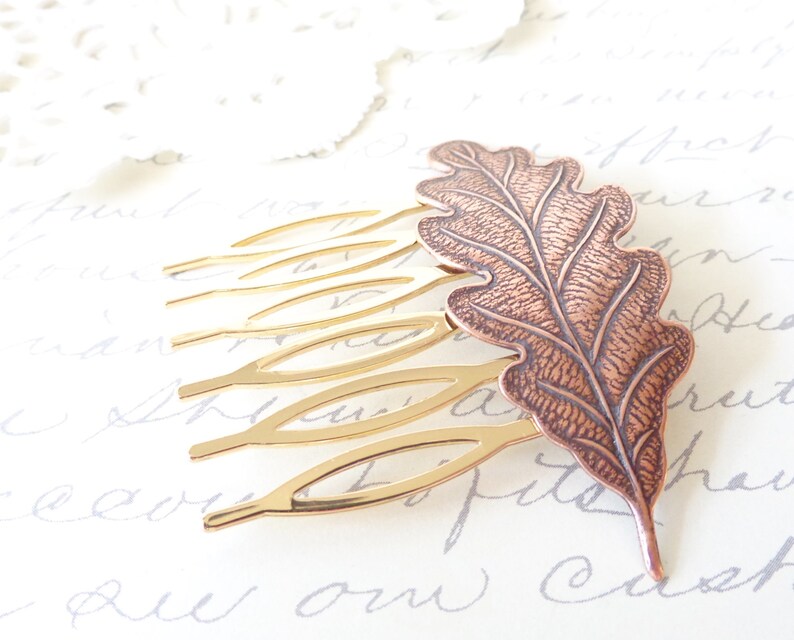 Copper Leaf Hair Comb Woodland Leaf Hair Comb Copper Leaf | Etsy