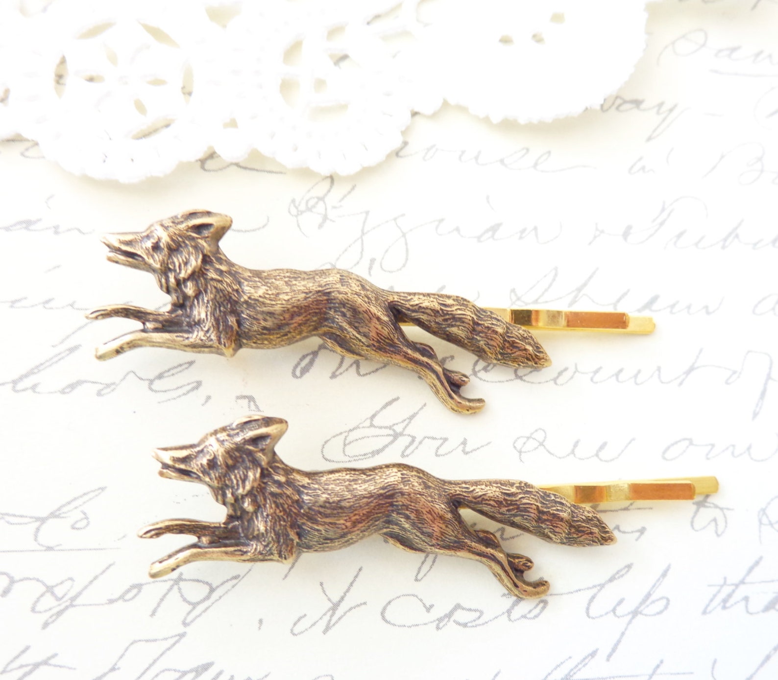 Fox Bobby Pins Fox Hair Pins Woodland Hair Pin Set | Etsy