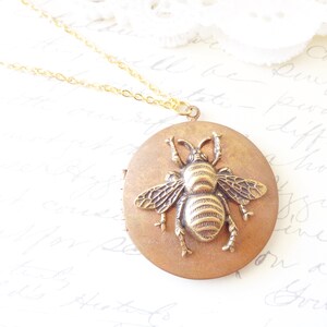 Copper Bee Locket - Bumble Bee Locket - Bumblebee - Round Locket ...
