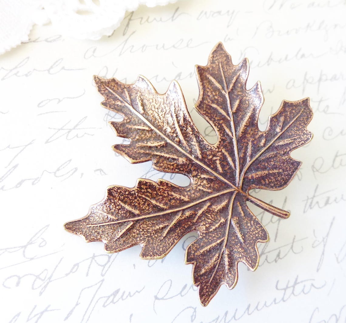 Ox Brass Maple Leaf Hair Clip Pinch Leaf Hair Clip Large - Etsy