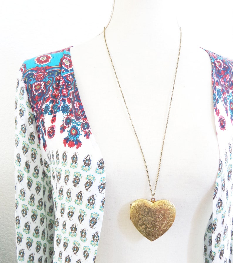 Gold Heart Locket Large Heart Locket Brass Heart Locket | Etsy