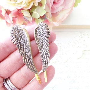 Ox Brass Feather Hair Pins Feather Bobby Pins Golden Brass Feather Hair ...