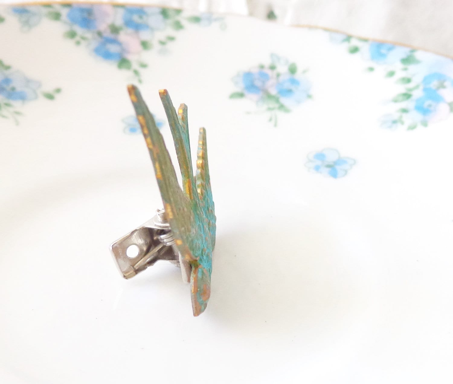 Verdigris Sparrow Hair Clip Bird Swallow Alligator Hair - Etsy