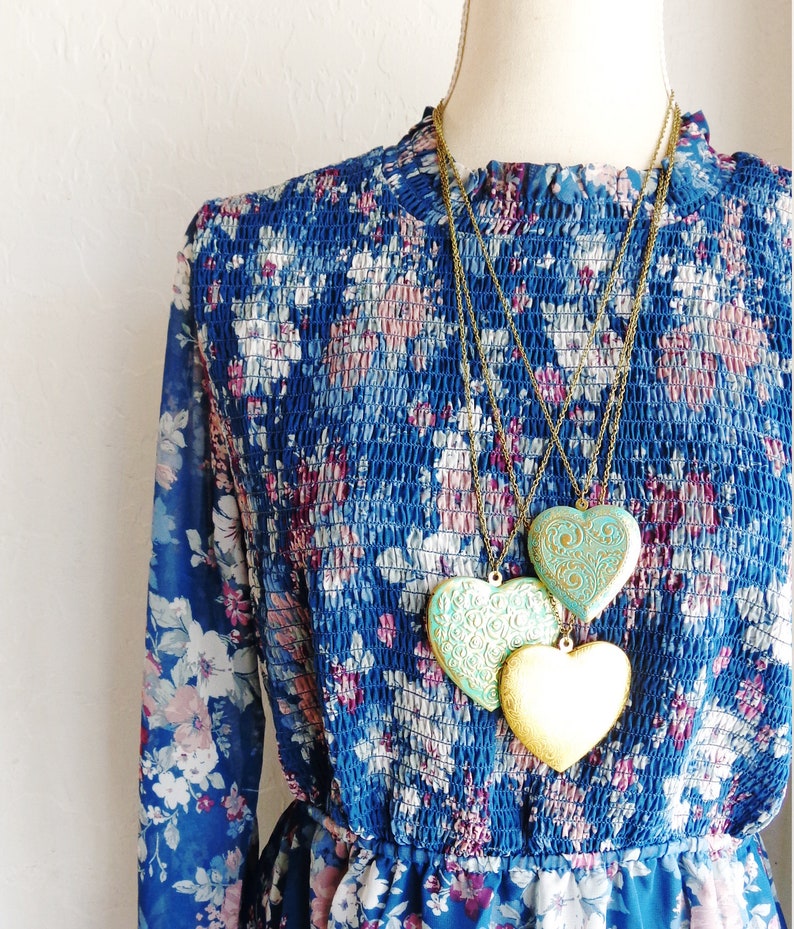 Gold Heart Locket Large Heart Locket Brass Heart Locket | Etsy