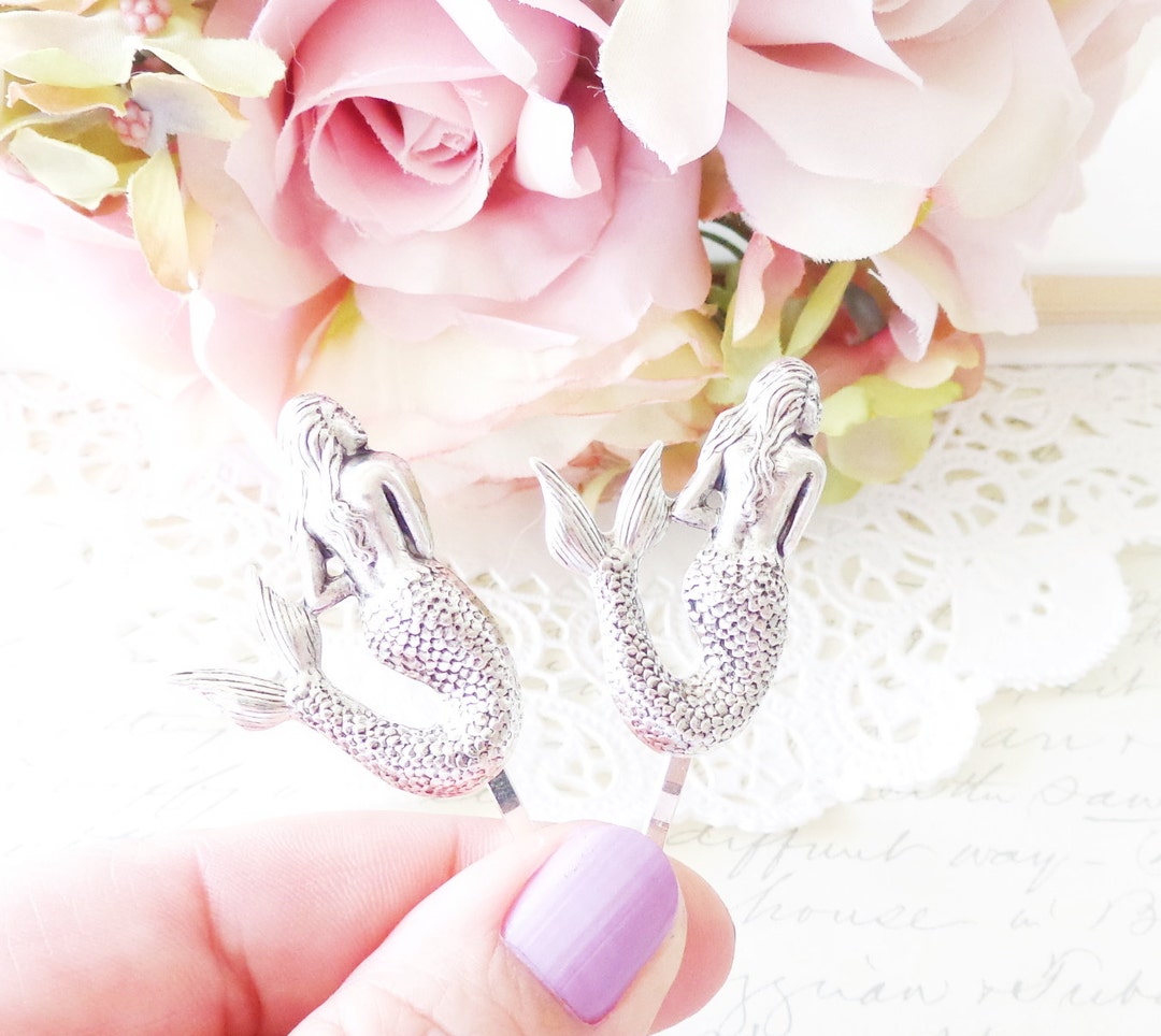 Silver Mermaid Hair Pins - Mermaid Bobby Pin Set - Mermaid Beach Hair ...