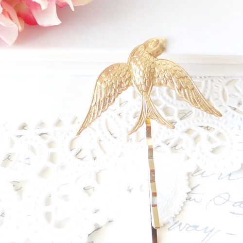 Silver Sparrow Hair Pins Bird Hair Pins Swallow Bobby Pin - Etsy