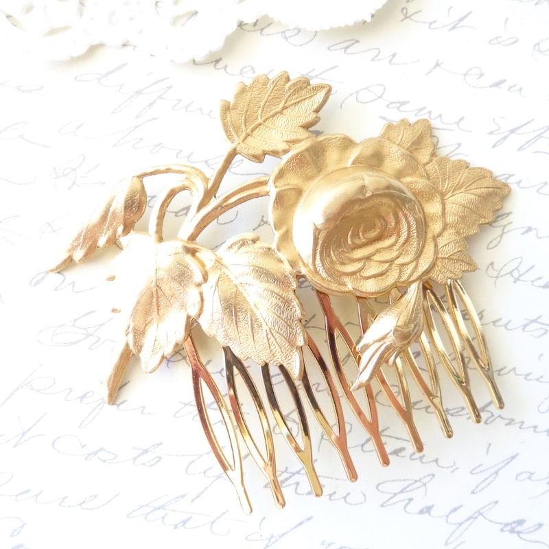 Rose Hair Comb - Etsy