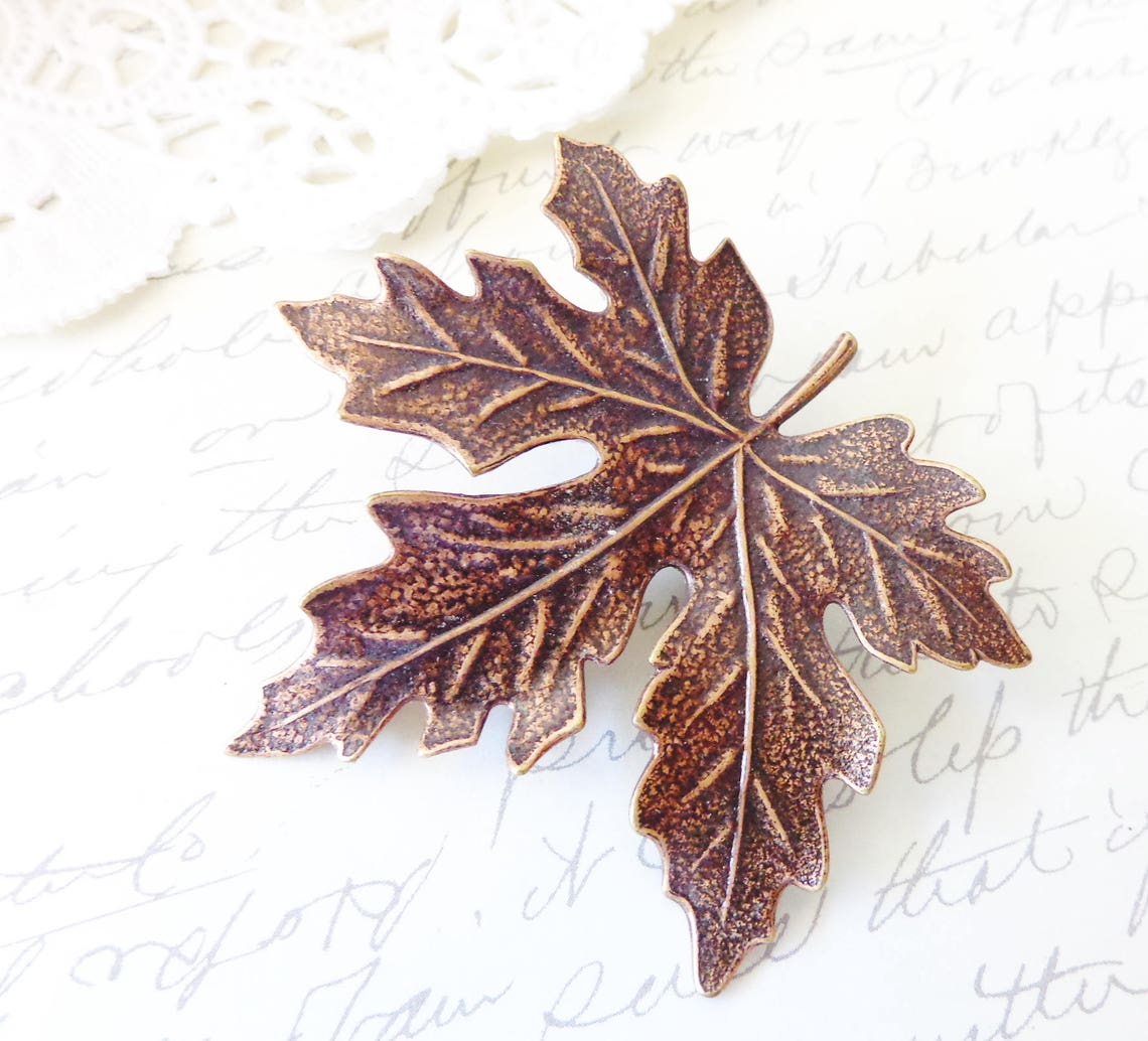 Ox Brass Maple Leaf Hair Clip Pinch Leaf Hair Clip Large - Etsy