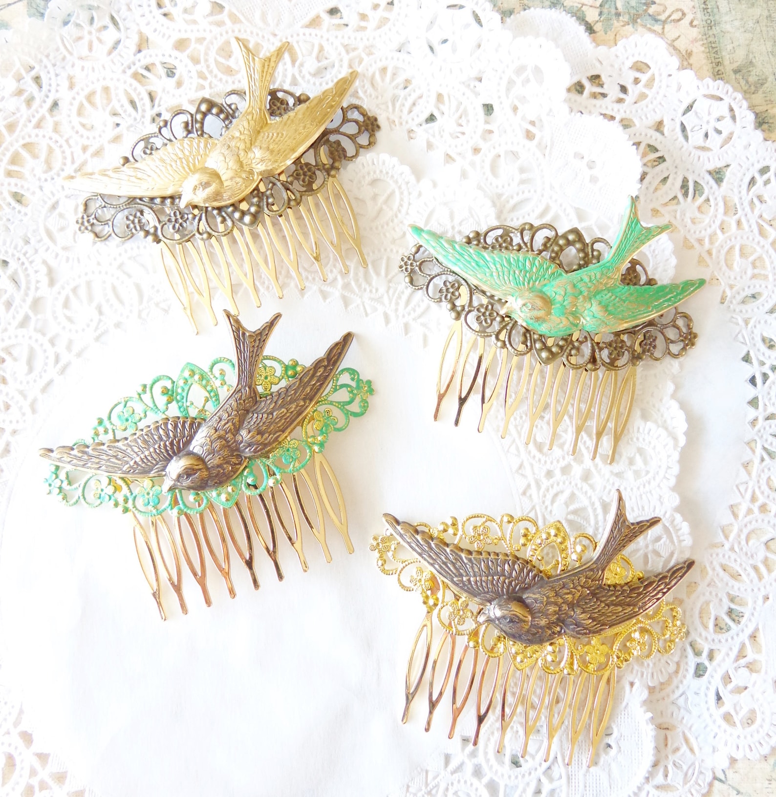 Gold Sparrow Hair Comb Flying Swallow Hair Comb Large Bird - Etsy