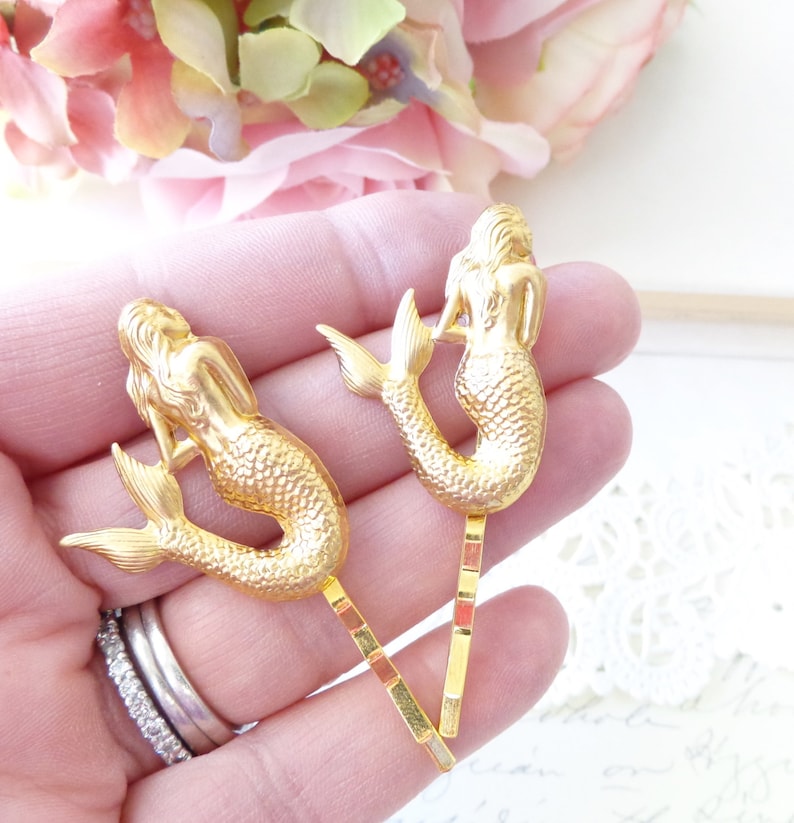 Gold Mermaid Hair Pins Mermaid Bobby Pin Set Mermaid Beach - Etsy