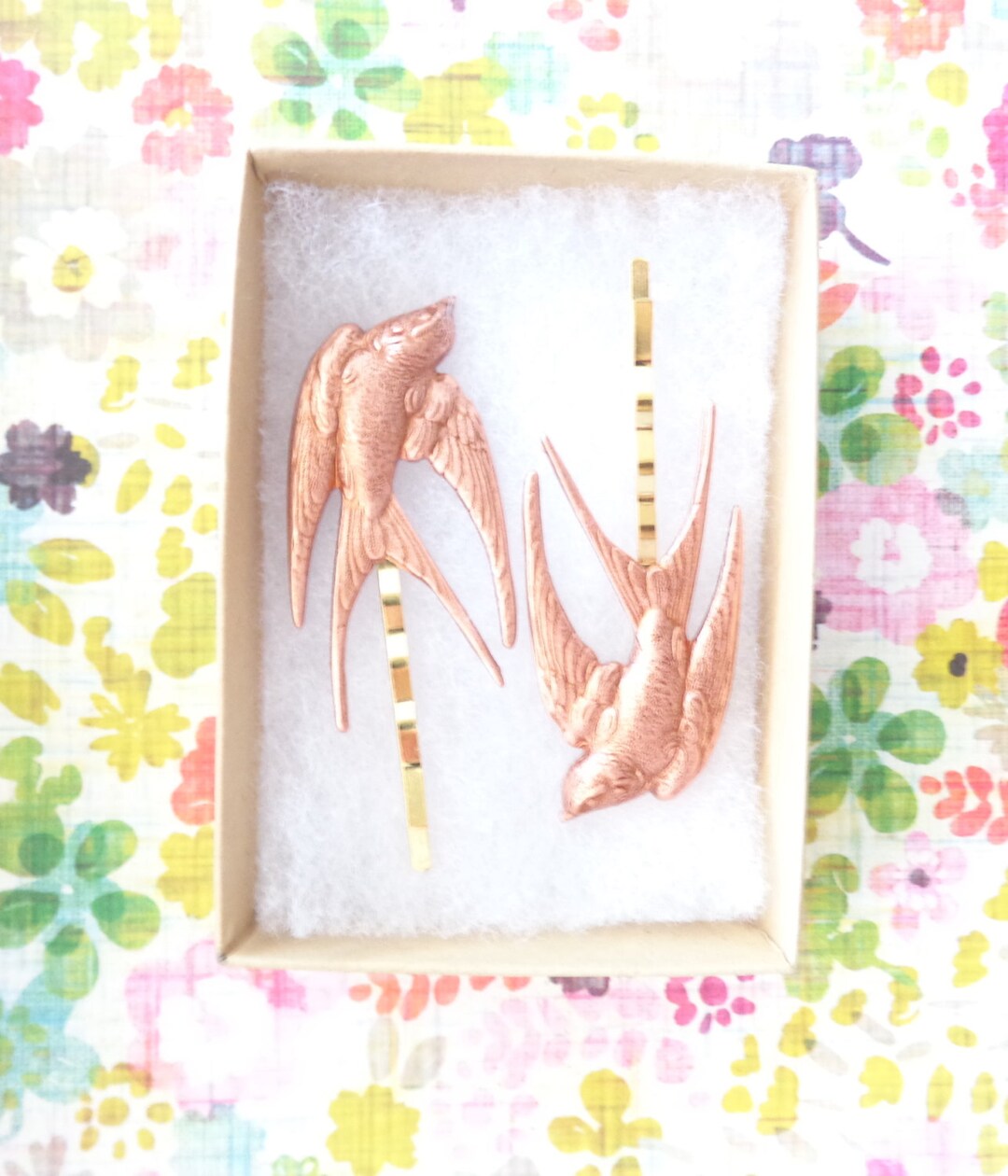 Rose Gold Sparrow Hair Pins - Bird - Swallow - Take Flight Bobby Pin ...