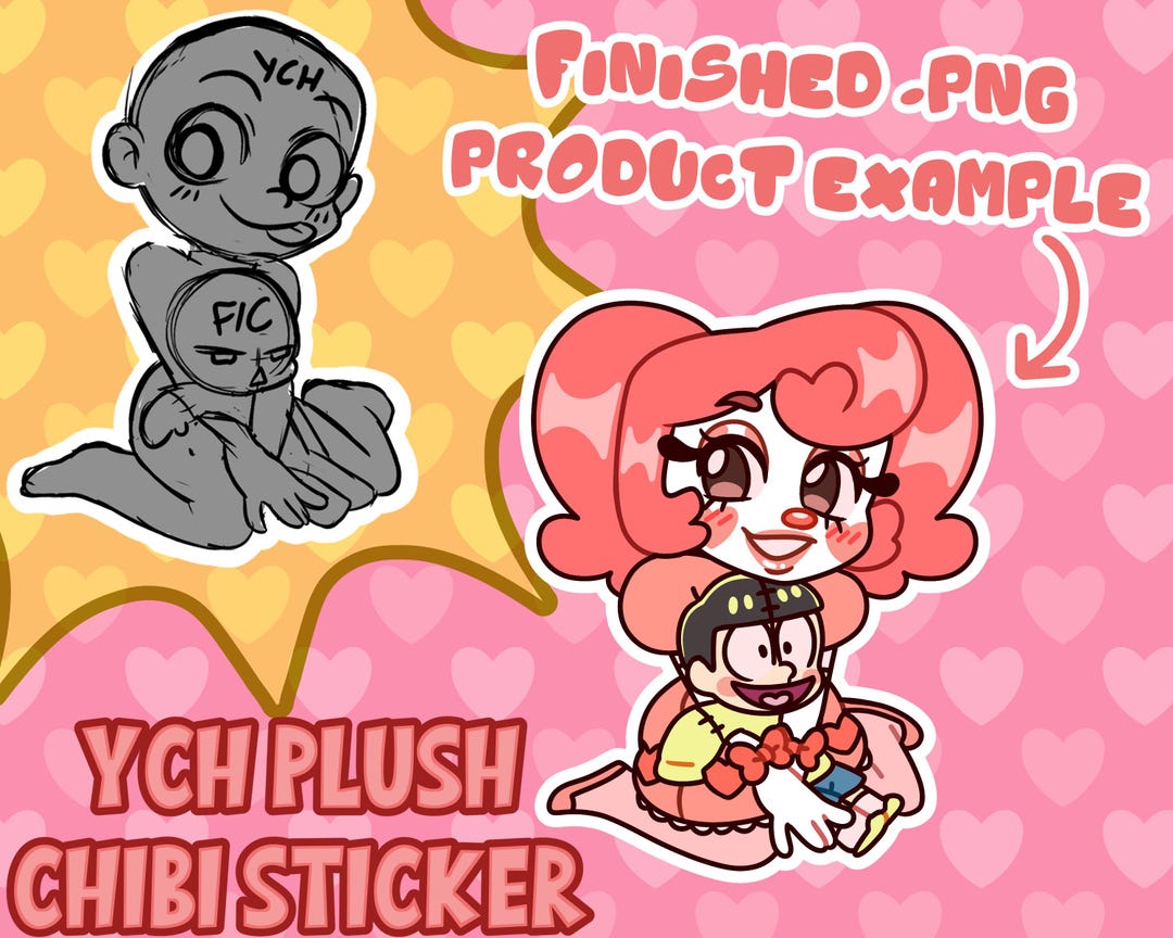 Custom YCH Plush Chibi Sticker - Etsy