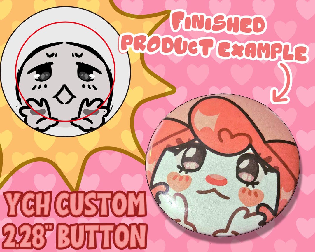 Custom YCH Close up Button - Etsy