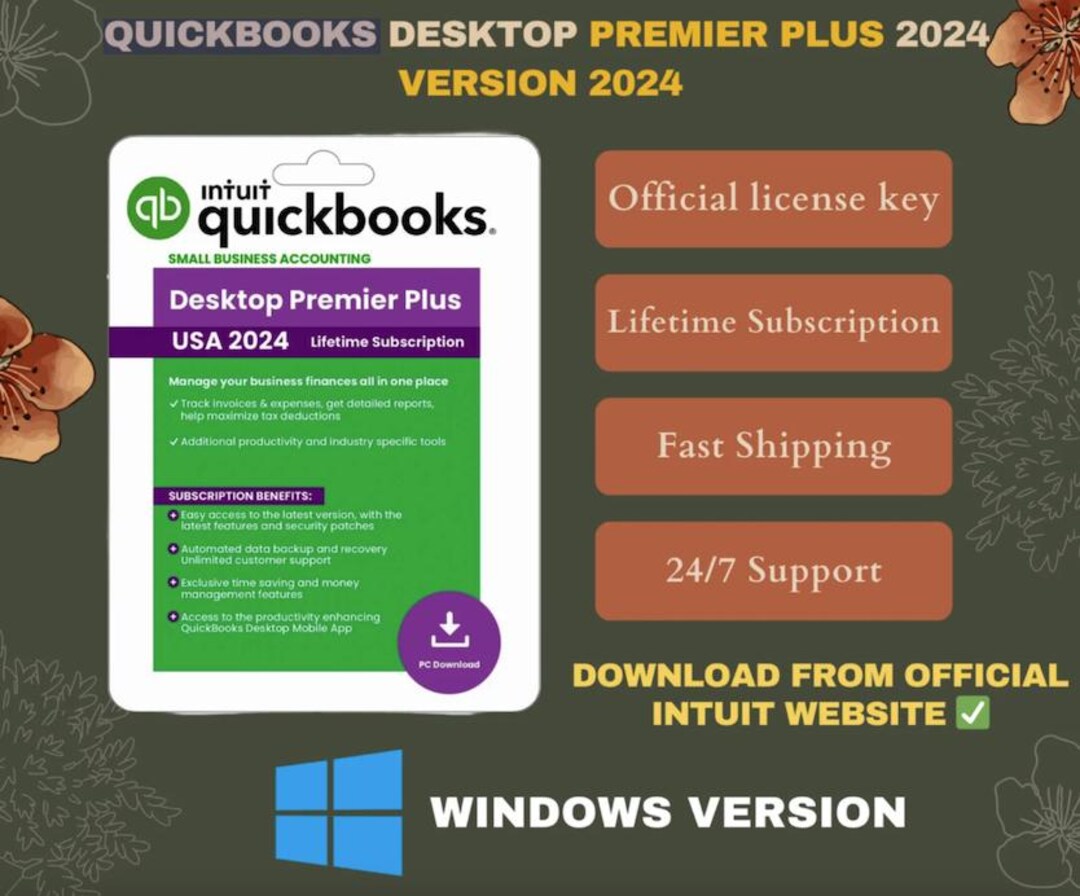 Quickbooks Desktop Premier Plus 2024 Official License Key Lifetime ...