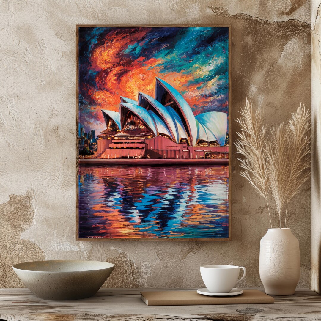 Impressionist Sydney Opera House Poster Vibrant Wall Art Print Modern ...