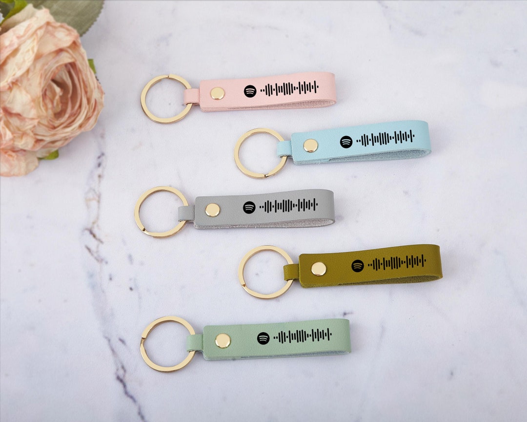 Custom Spotify Code Keychain: Personalized PU Leather Music Keyring - Etsy