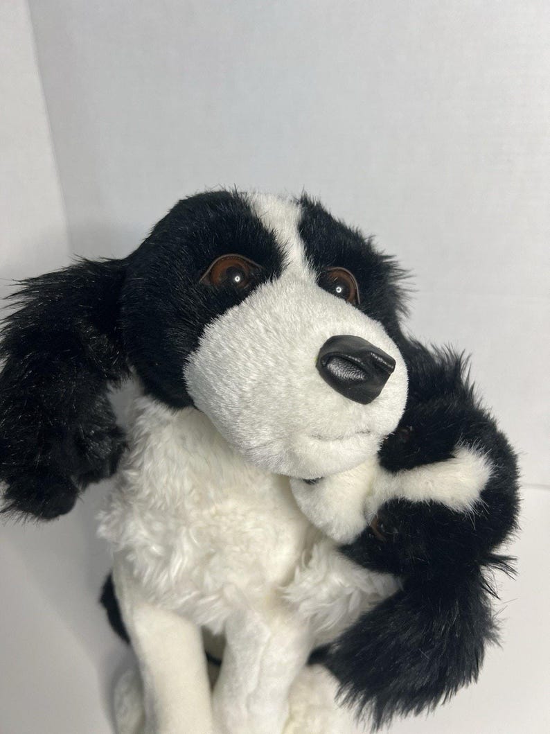 Kuddle Me Toys Cocker Springer Spaniel White Black Mama Baby Dog Puppy ...