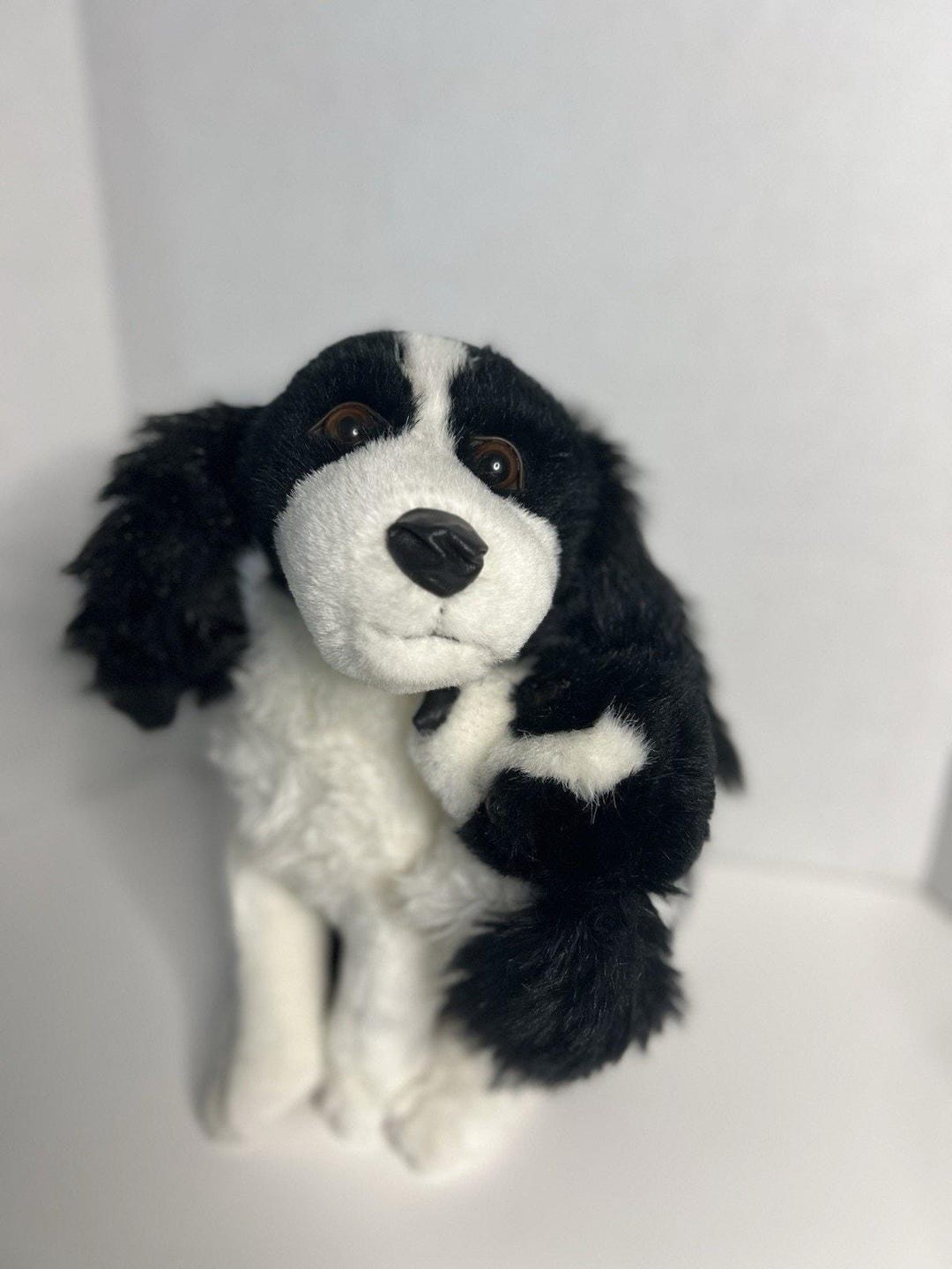 Kuddle Me Toys Cocker Springer Spaniel White Black Mama Baby Dog Puppy ...