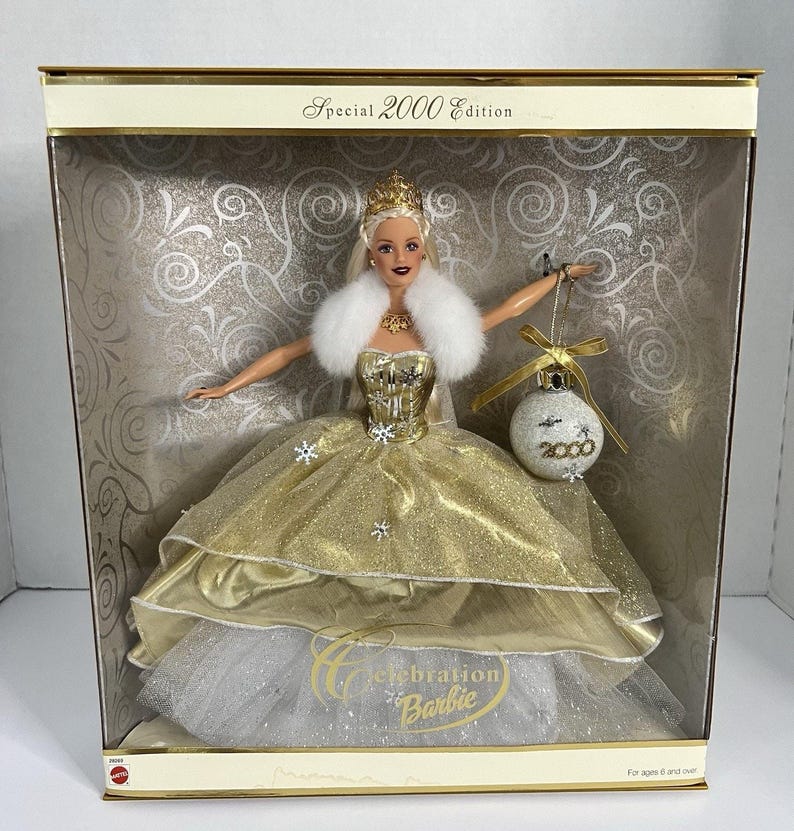 Vtg Special 2000 Edition Celebration Barbie, Gold, Mattel (28269) NRFB ...