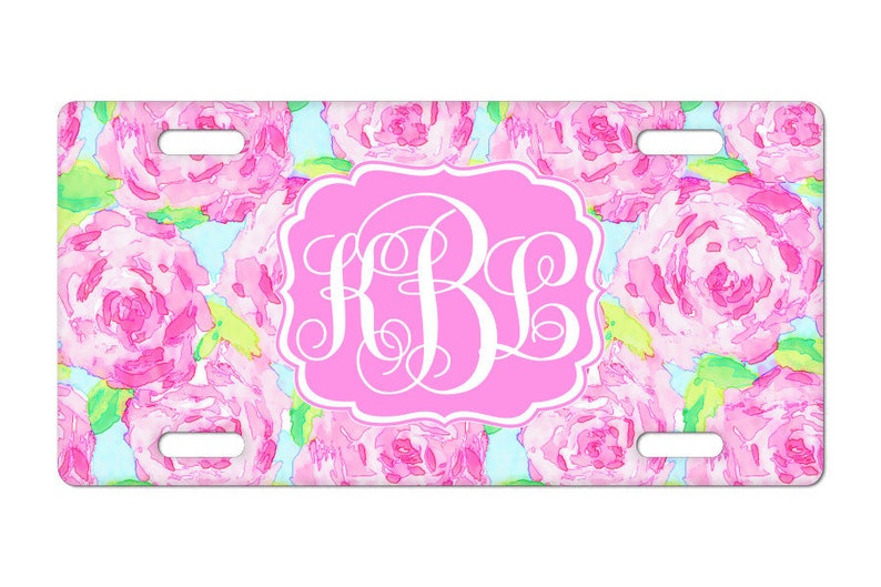 Monogram License Plate Custom License Plate Personalized | Etsy