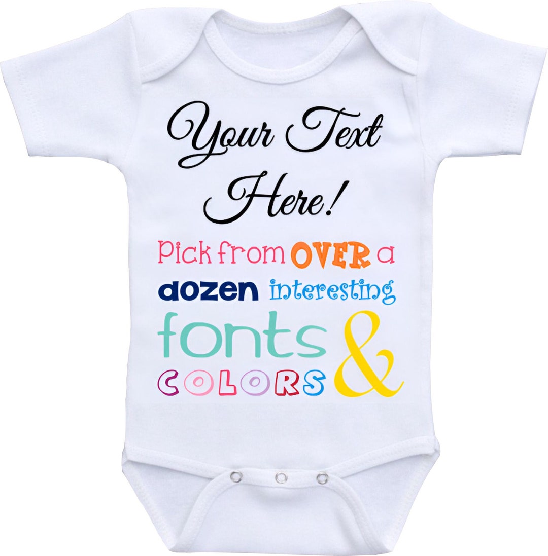 Personalized Onesie® Bodysuit Gerber Custom Text Custom Design Color ...